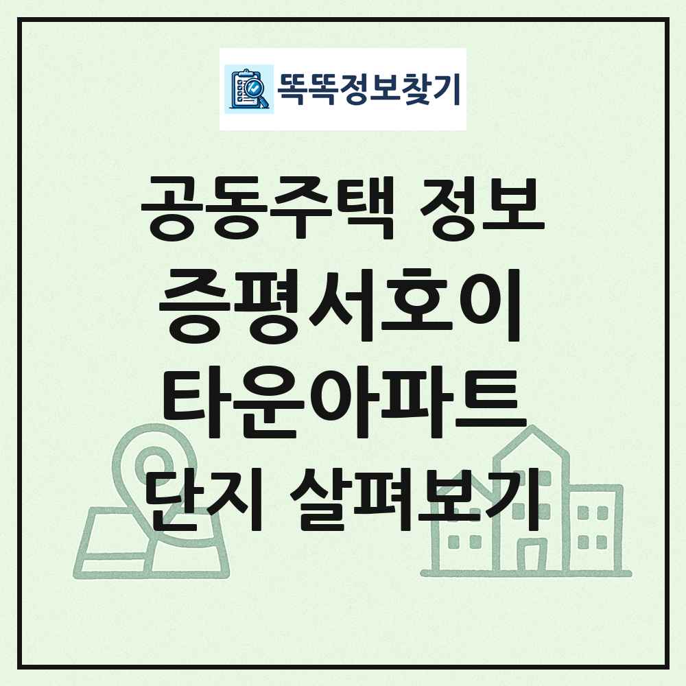 증평서호이타운아파트 최신 공동주택 정보 똑똑정보찾기